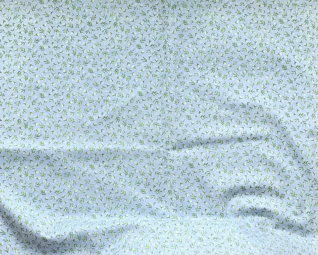 Periwinkle Blue Floral by the Yard Fabric 100% Cotton Fabric Decor ...