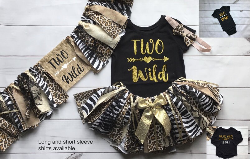 TWO Wild One Jungle Cheetah Wild Safari Tutu Birthday Outfit | Etsy