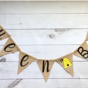 Queen Bee Happy Bee Birthday Banner Photo Backdrop 1st Birthday 2nd ...