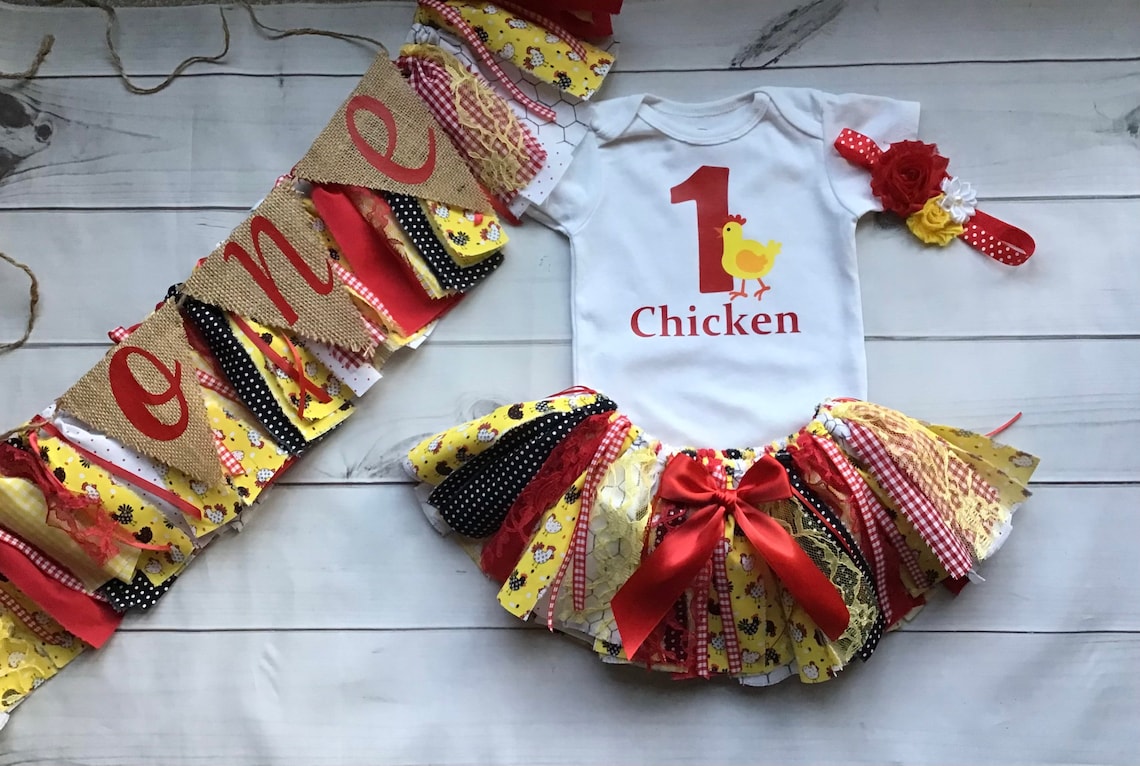 Chicken Chickadee Birthday Farm First 1st ONE or 2 3etc - Etsy