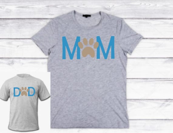 Dog Mom/ Dog Dad Family Matching Shirts Customizable Dog | Etsy