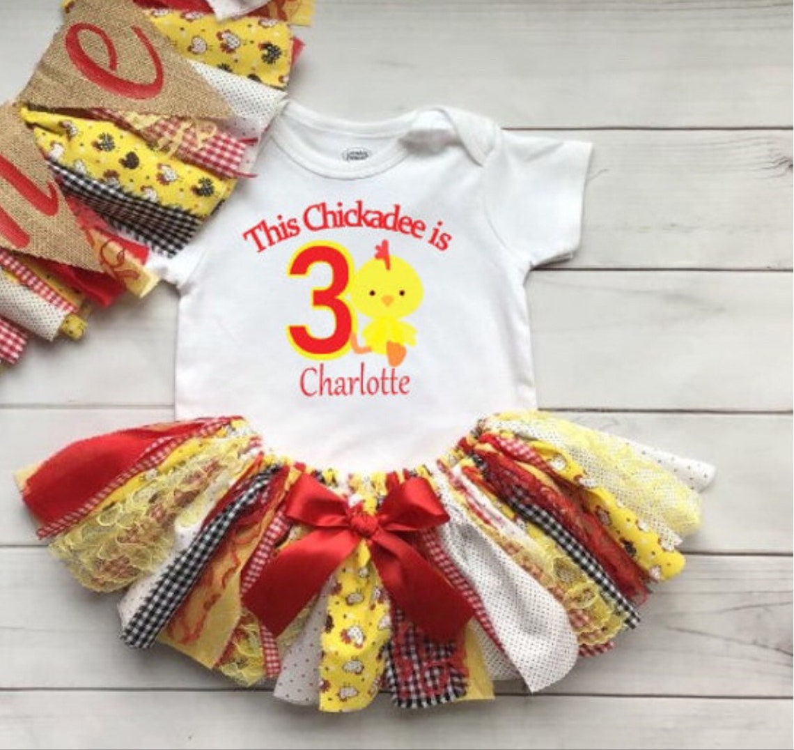 Chicken Chickadee Birthday Farm First 1st ONE or 2 3etc - Etsy