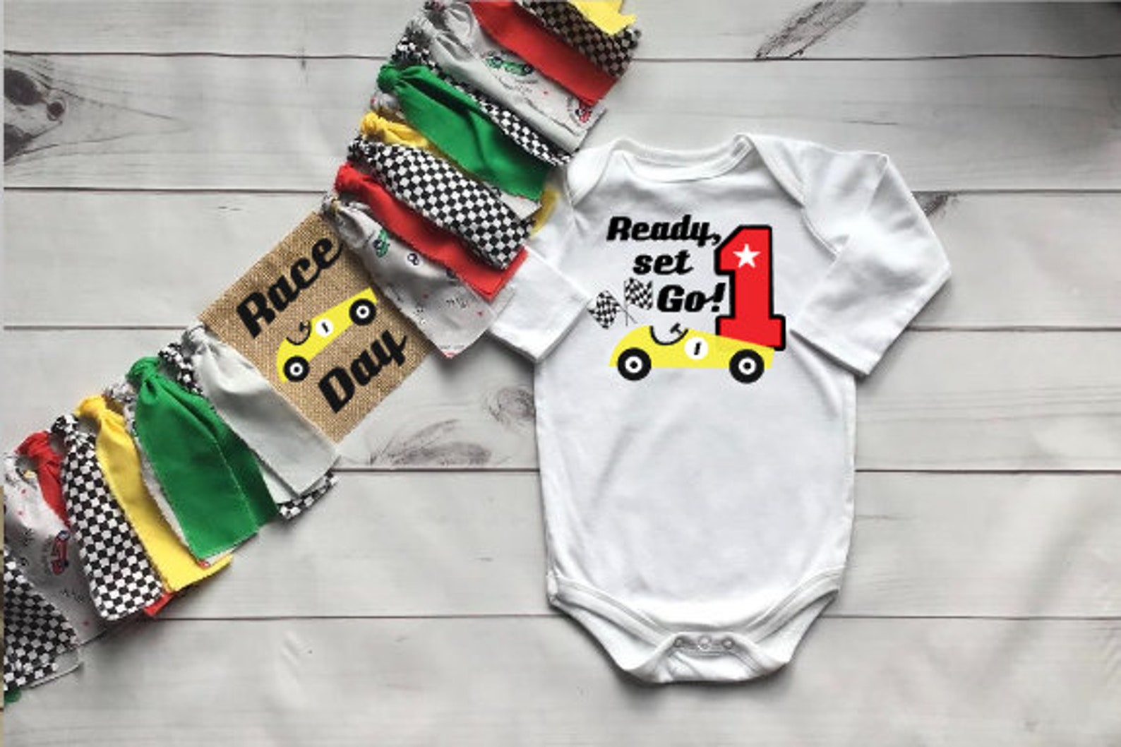 Race Car Birthday Ready Set Go Customizable 1 or 2 FAST Pit | Etsy