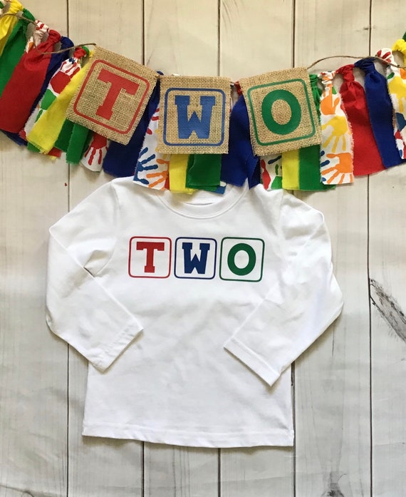 ABC 123 Birthday Outfit Primary Colors Birthday Shirt | Etsy