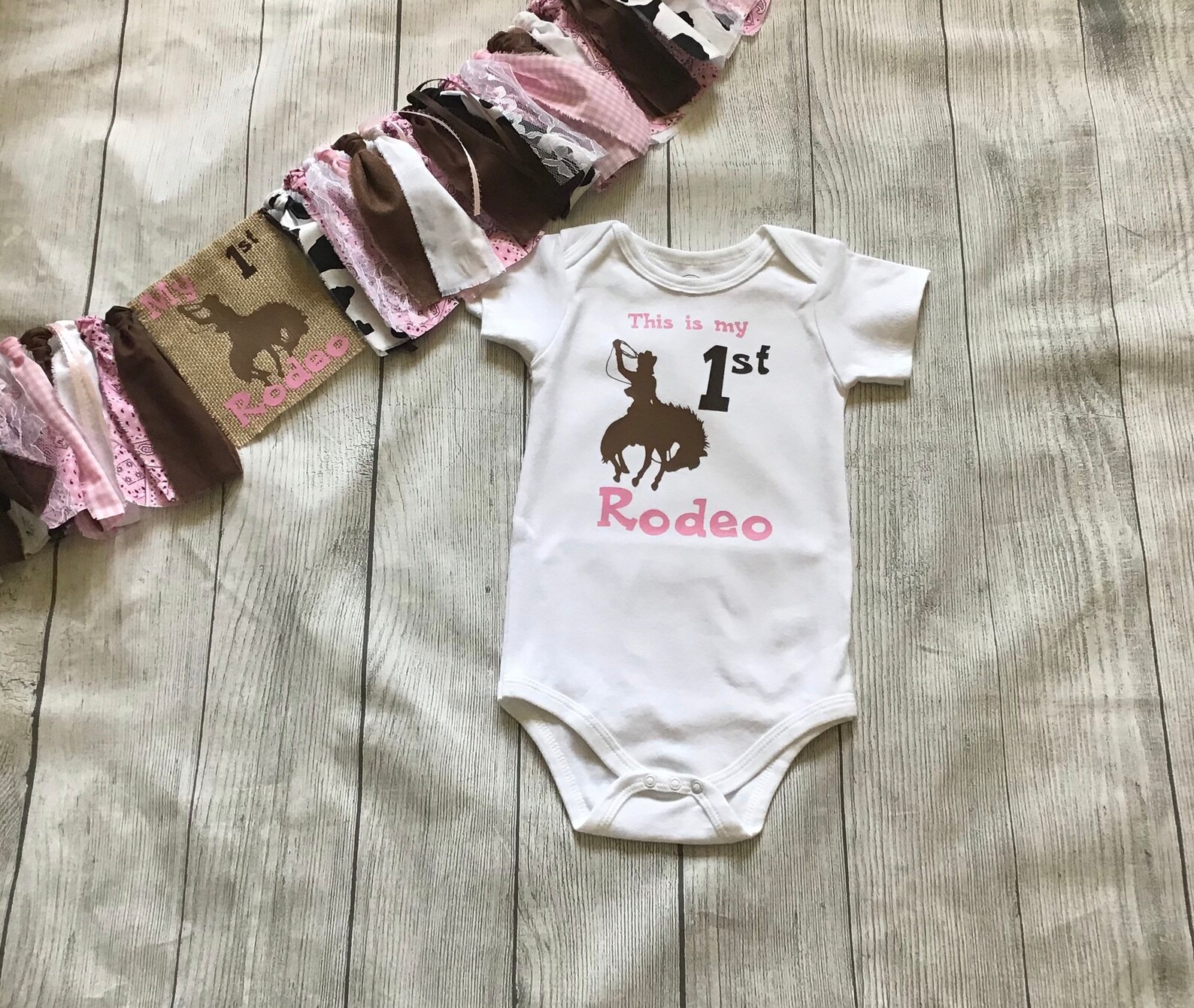 Cowgirl My First Rodeo Horse Western Farm Birthday- Fabric Tutu Outfit ...