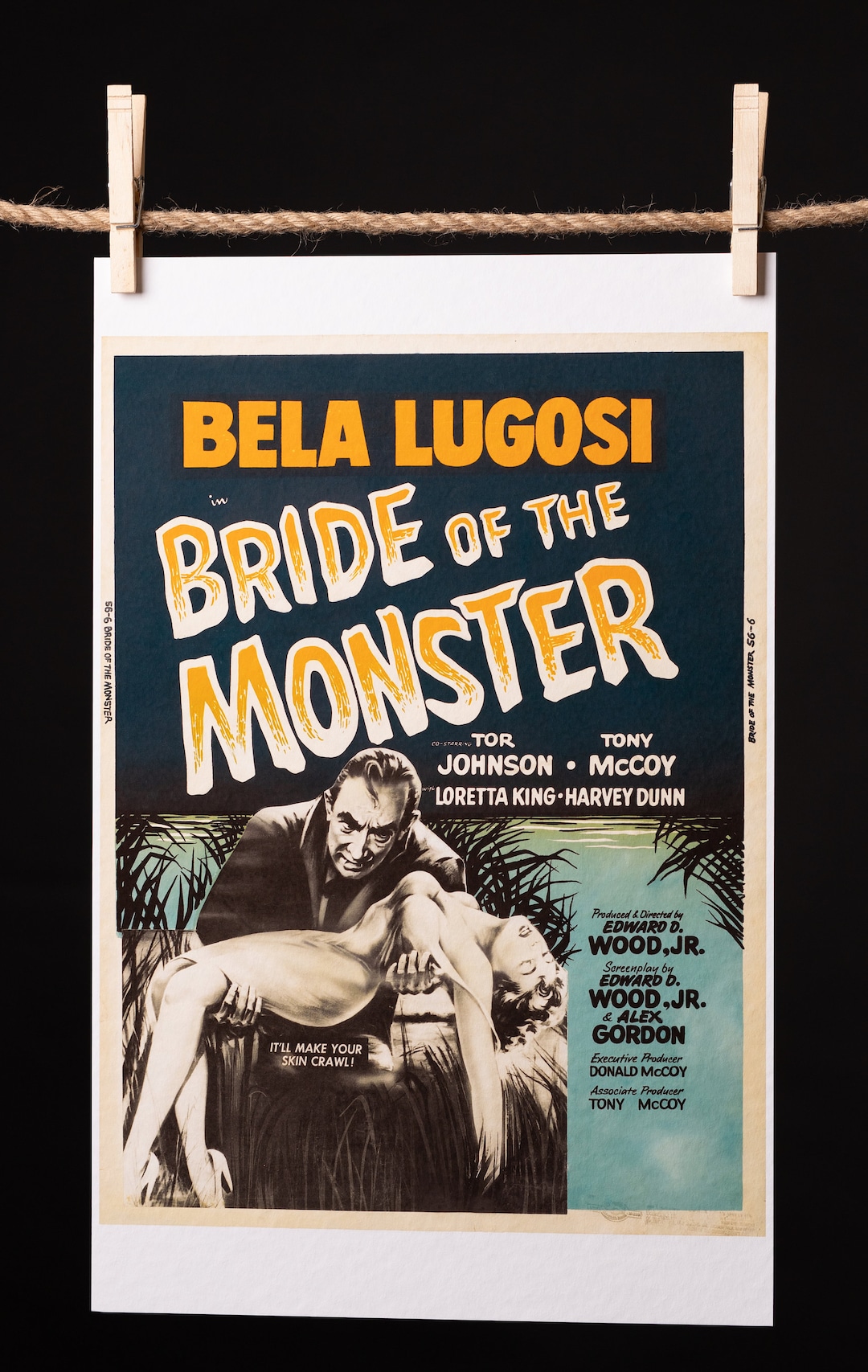 Bride of the Monster 1955 Póster de película vintage _Matte_High ...