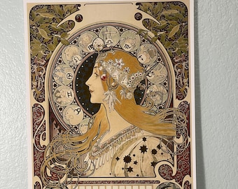 Alphonse Mucha the Stars and the Moon Print Poster - Etsy