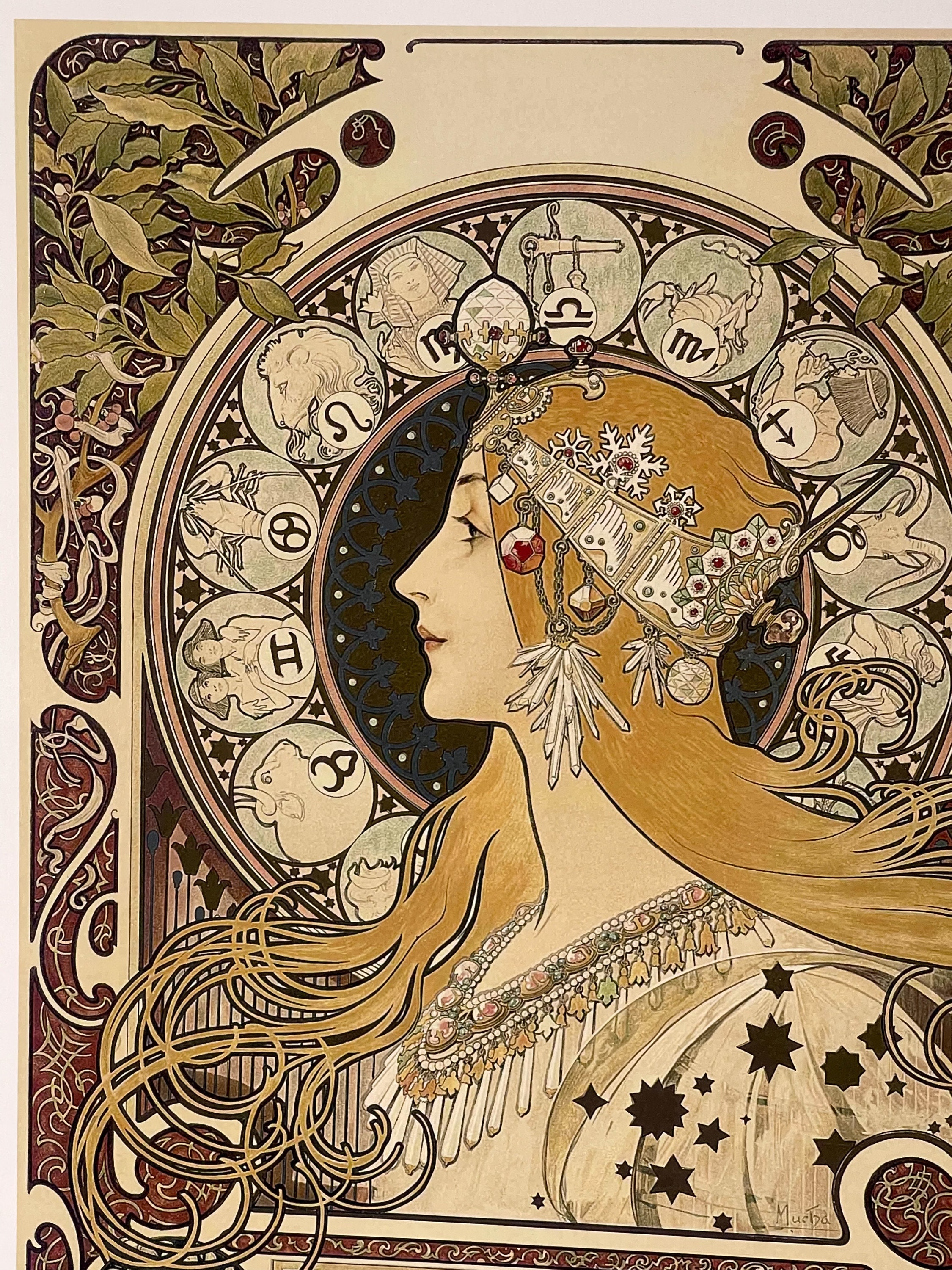 Zodiac: La Plume , Alphonse Mucha 13"x19" Fine Art Print - Etsy