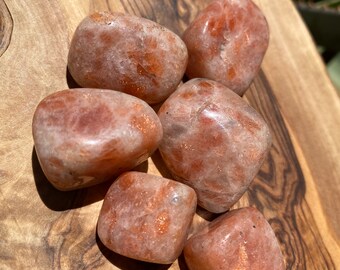 THREE 3 SUNSTONE TUMBLED Stones Medium/large Natural Tumble - Etsy