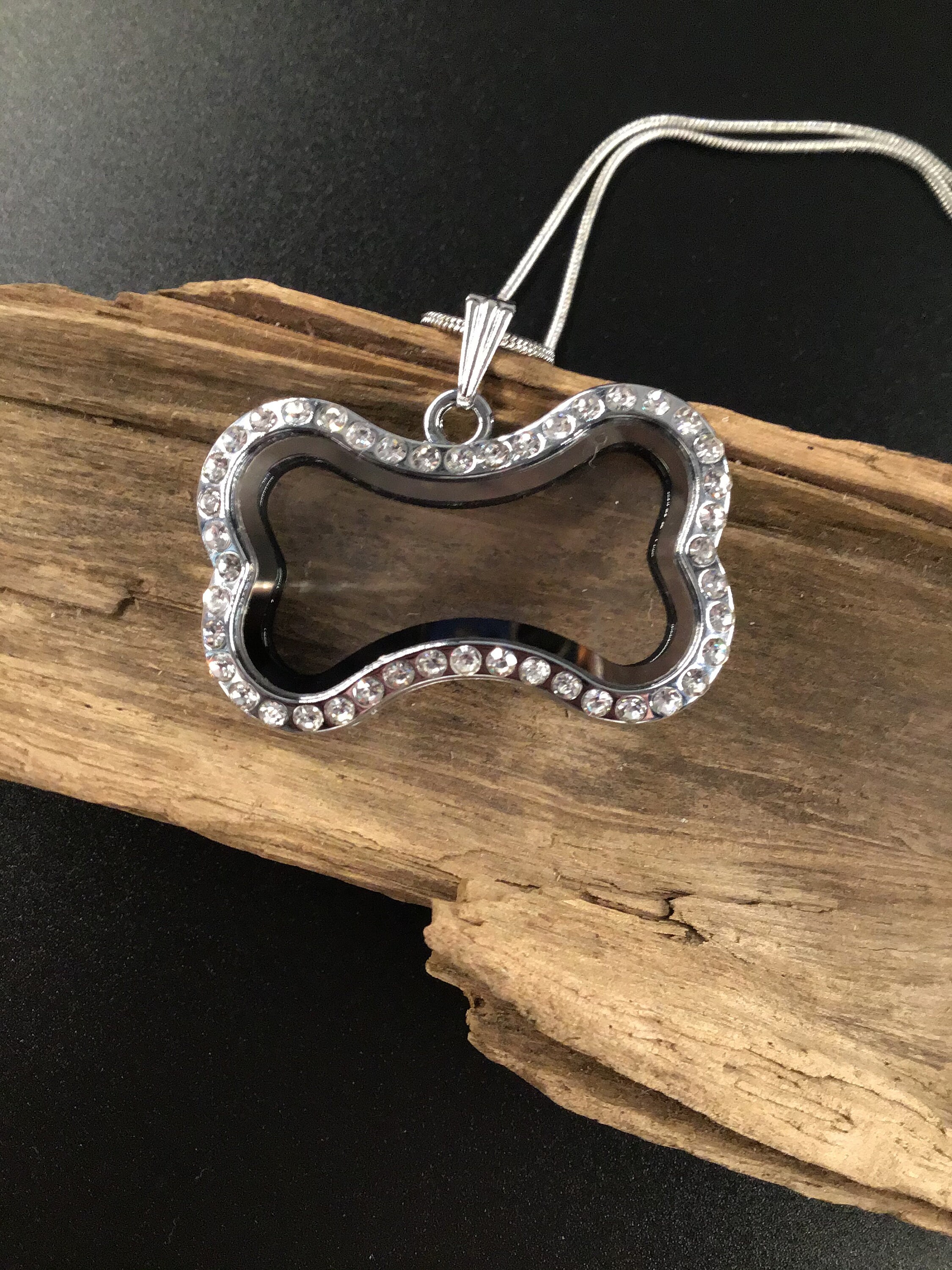 Bone Shape Glass Stainless Steel Locket for Charms Fur - Etsy