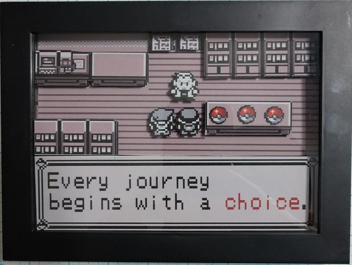 Pokemon every Journey Begins With A Choice Shadow Box - Etsy Israel