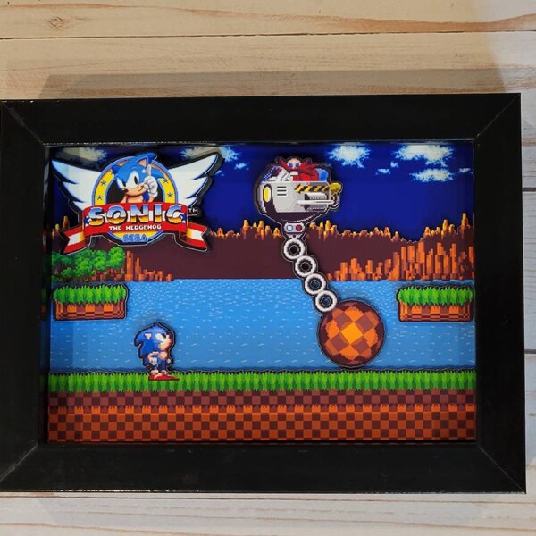 Sonic the Hedgehog Shadow Box Svg - Etsy