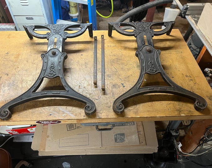 RARE Vintage Original LARGE Cast Iron Adjustable Desk Legs - Etsy