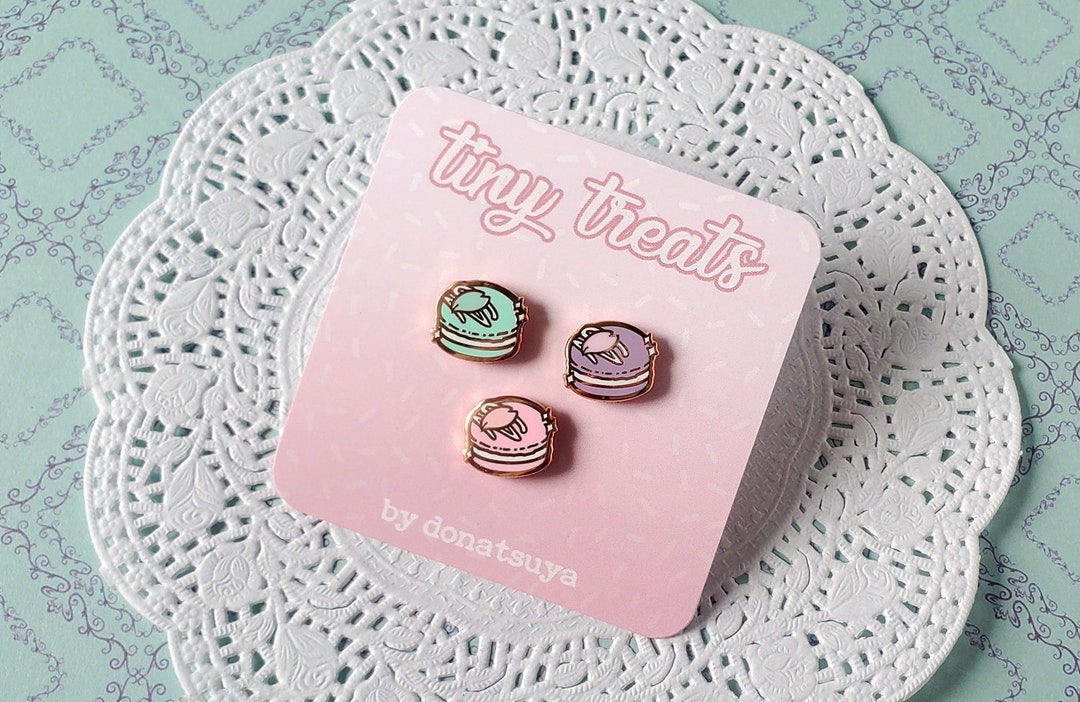 Tiny Treats Macaron Trio Enamel Pin Set, Filler Pins - Etsy