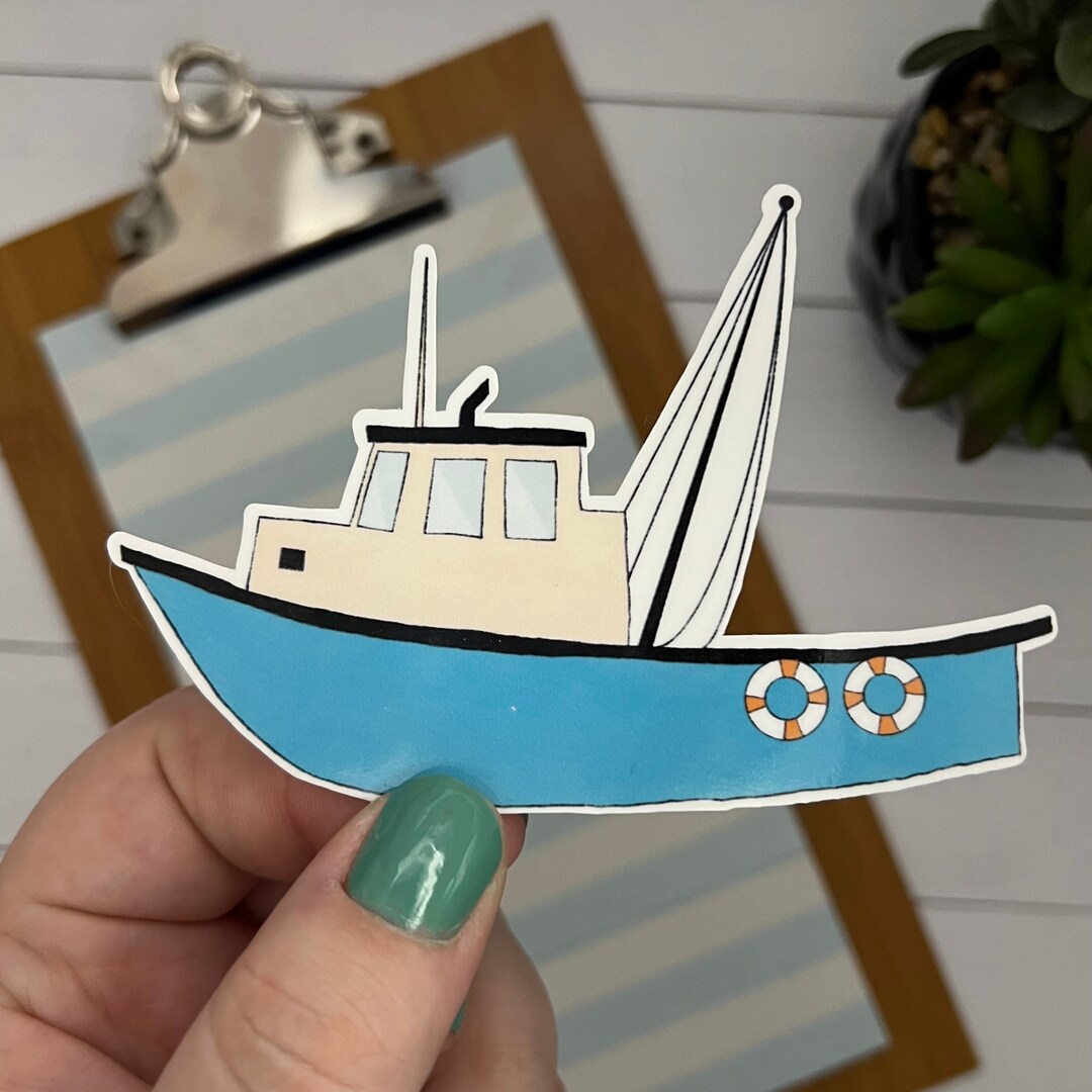 Fishing Boat Sticker Fishing Boat Decal Boat Sticker - Etsy