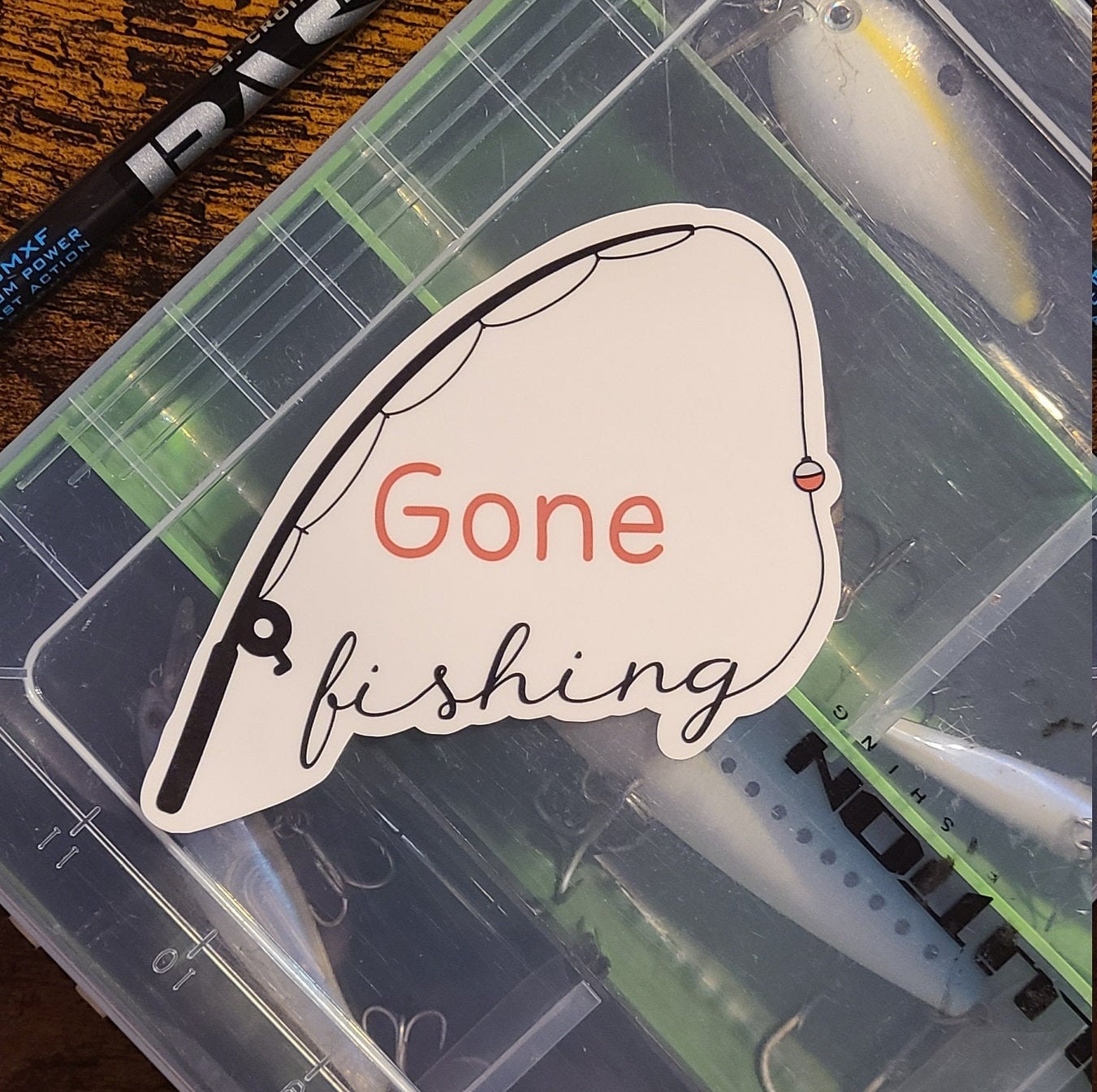 Gone Fishing Sticker Gone Fishing Decal Tackle Box Decal - Etsy
