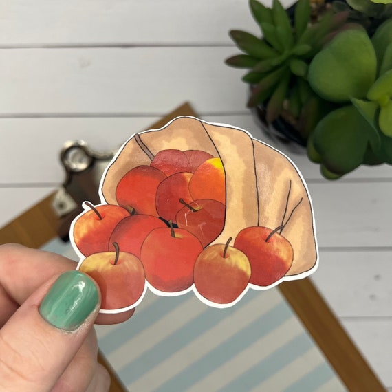 Apple Picking Sticker Bag of Apples Decal Fall Apple - Etsy