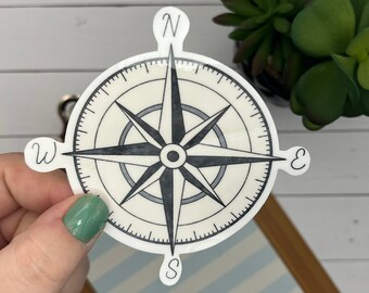 Compass Sticker | Etsy