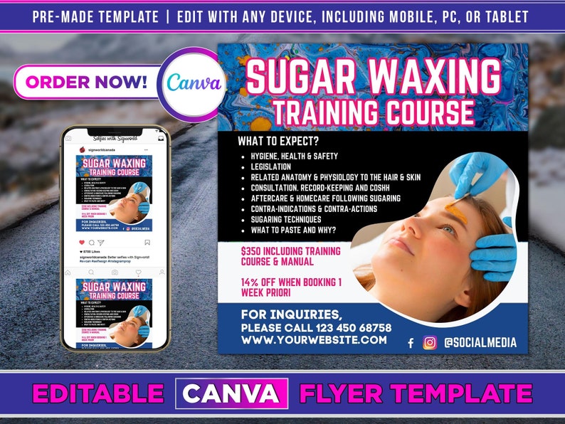 Waxing Flyer Bundle Canva Template.body Wax Flyer,esthetician Flyer ...