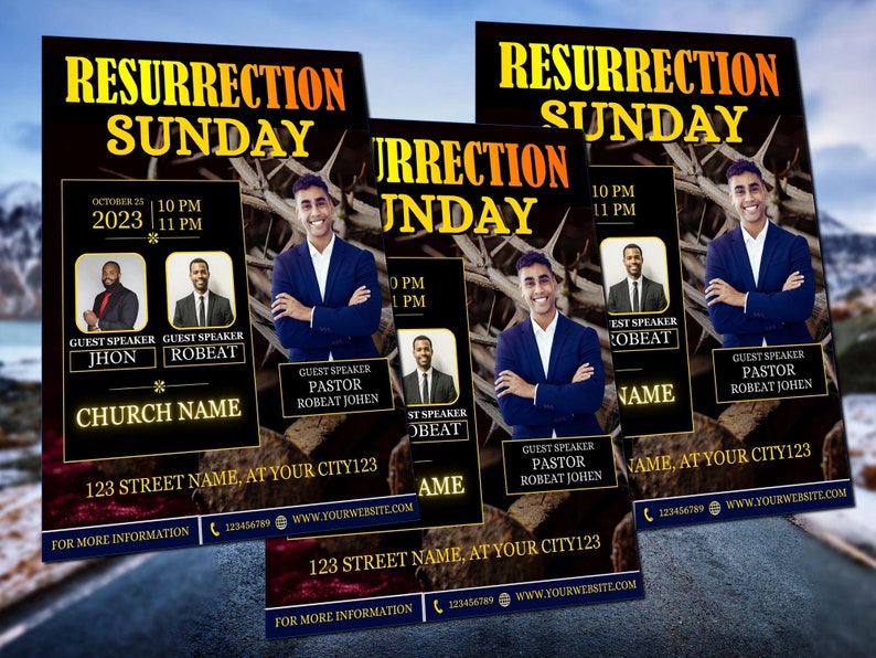 Resurrection Sunday Flyer Editable Canva Template US Letter Size. - Etsy