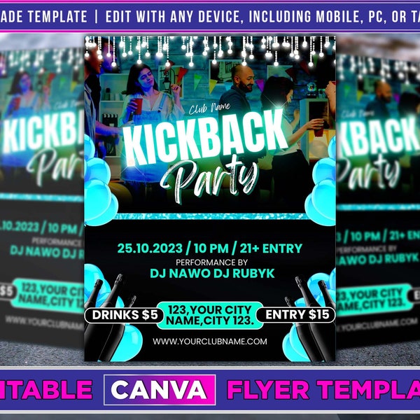 Free Kickback Party Invite Templates - Etsy