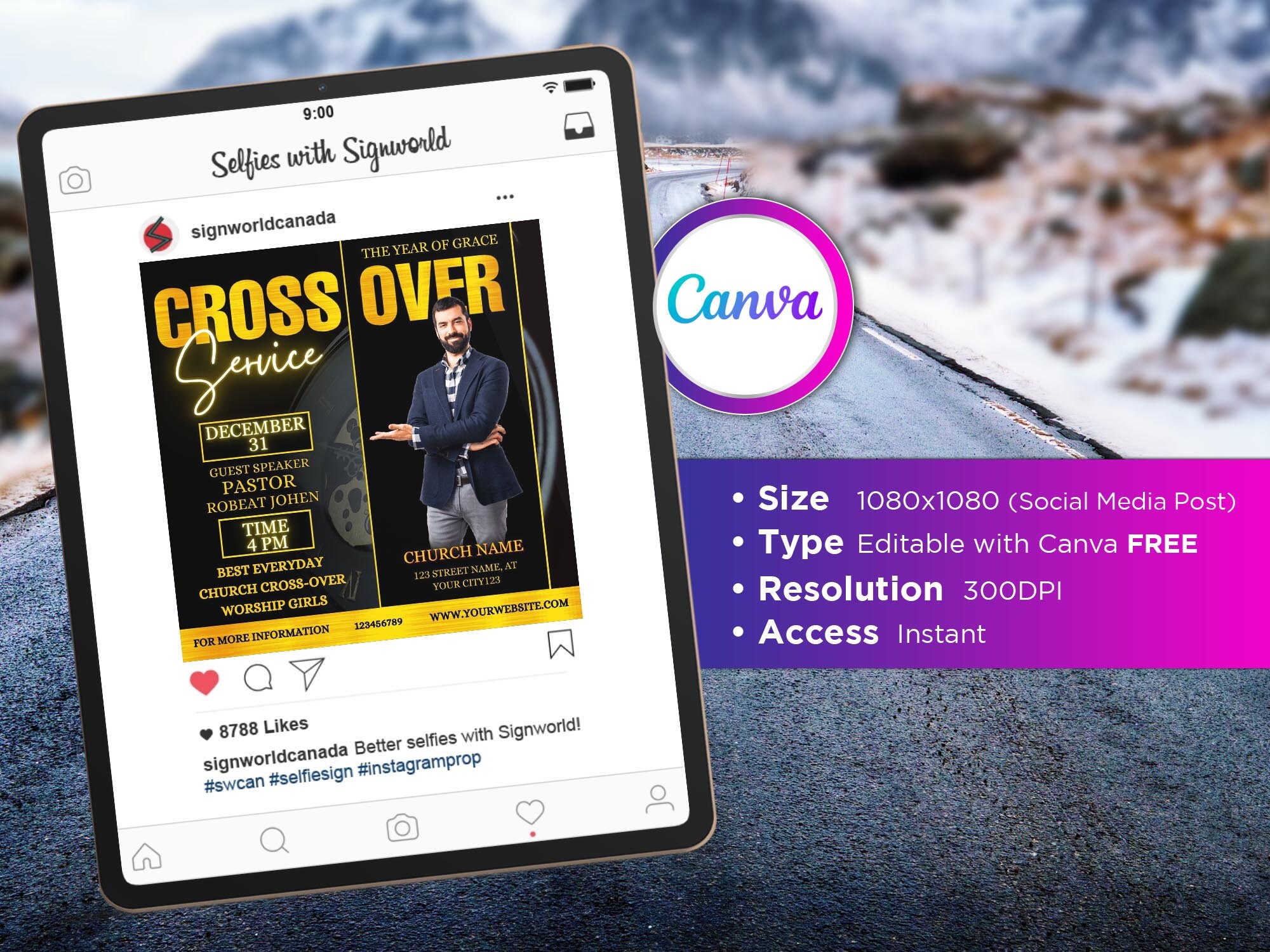 Crossover Service Flyer Canva Template for DIY Social Media Marketing ...