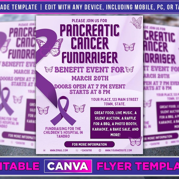 Cancer Fundraiser Flyer - Etsy
