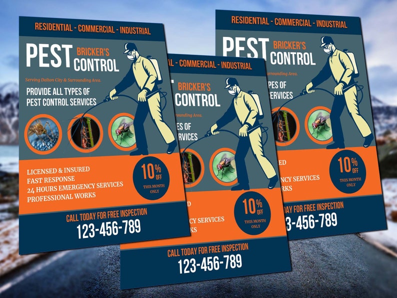 Pest Control Service Flyer Editable Canva Template US Letter Size ...