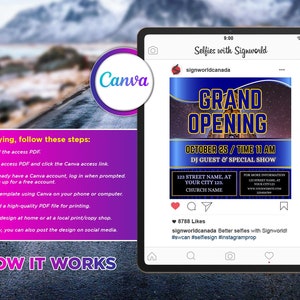 Church Grand Opening Flyer Canva Template for DIY Social Media ...