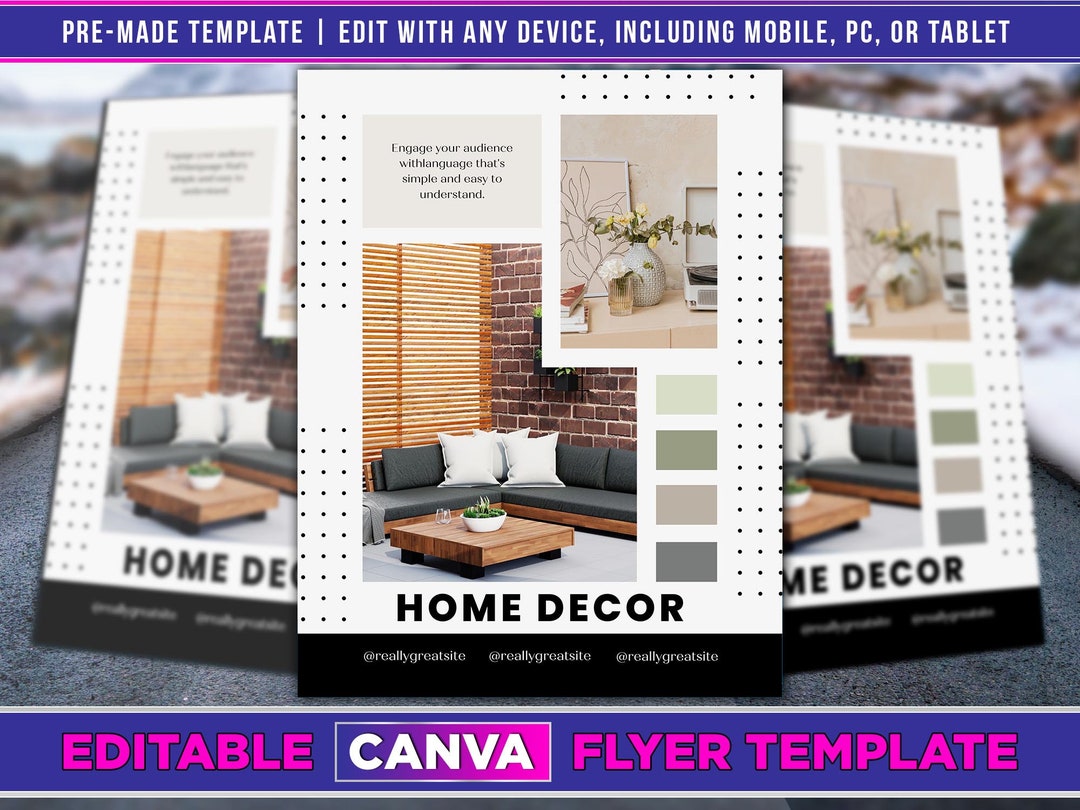 Interior Decorating Flyer Editable Canva Template US Letter Size. - Etsy