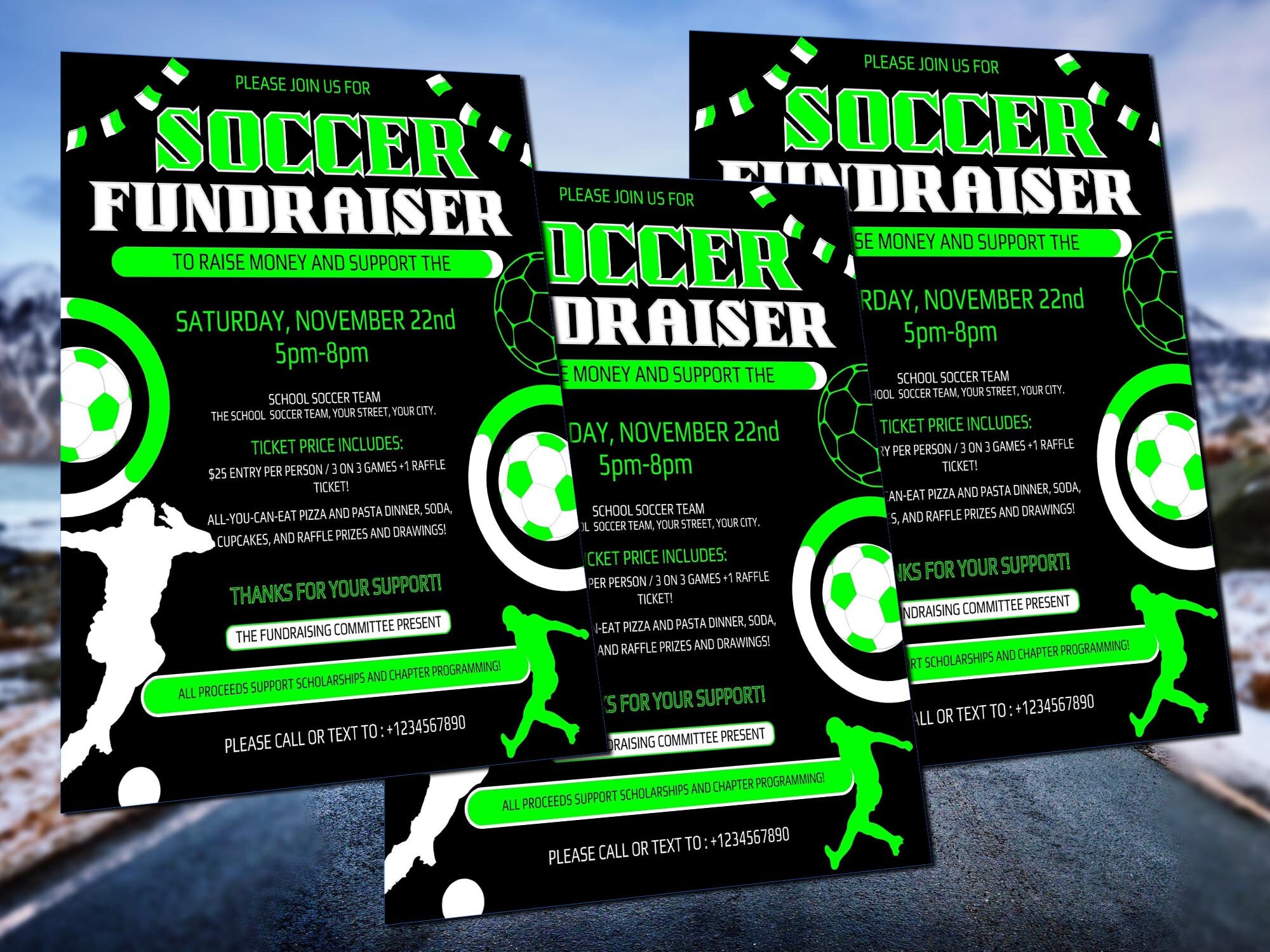 Soccer Fundraiser Flyer Editable Canva Template US Letter Size. - Etsy