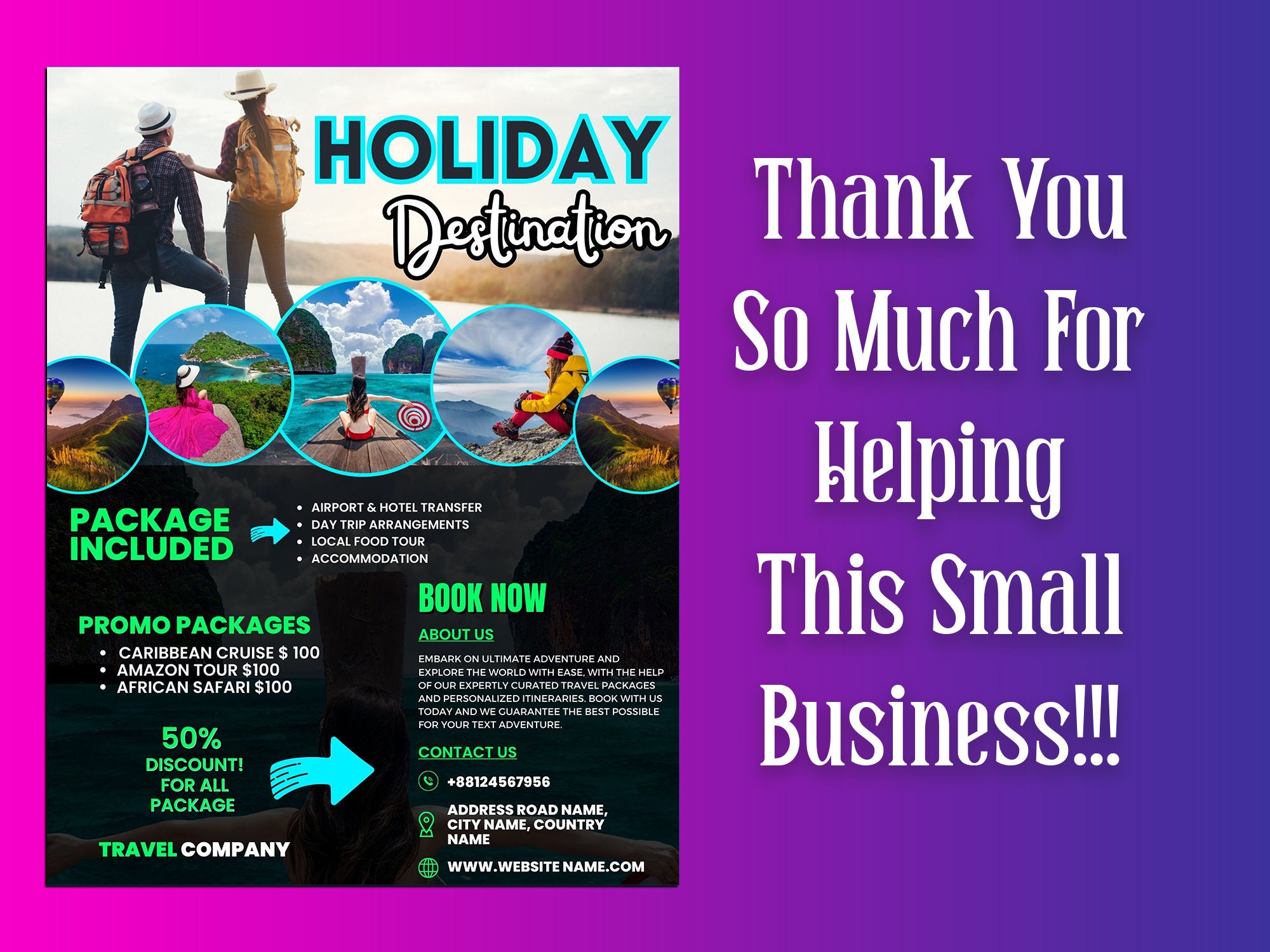 Destination Flyer Editable Canva Template US Letter Size. - Etsy