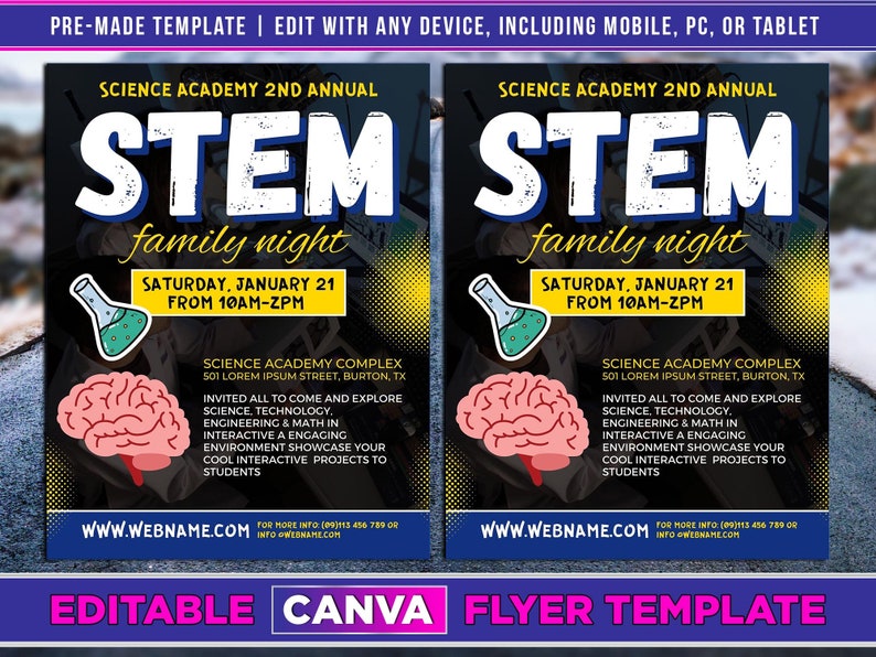 STEM Event Flyer Editable Canva Template US Letter Size. - Etsy