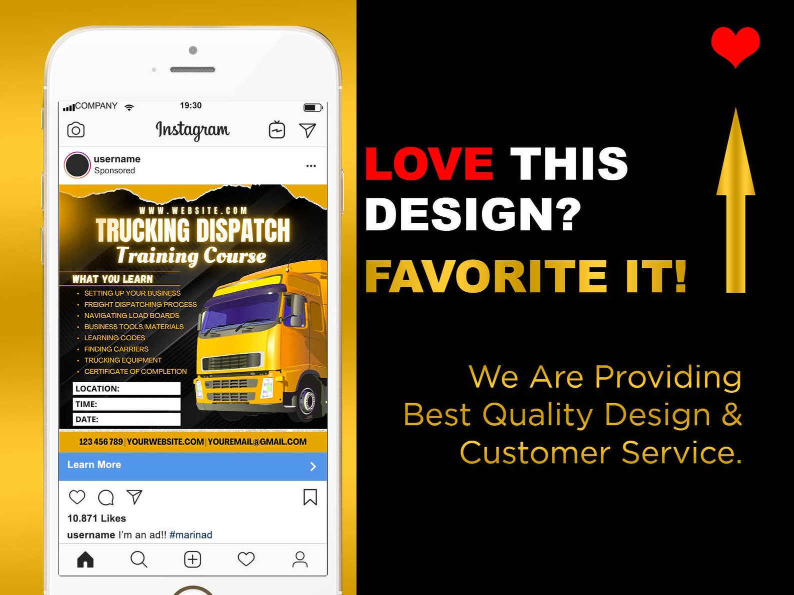 Freight Dispatcher Flyer, Canva Truck Flyer Template. Editable Social ...