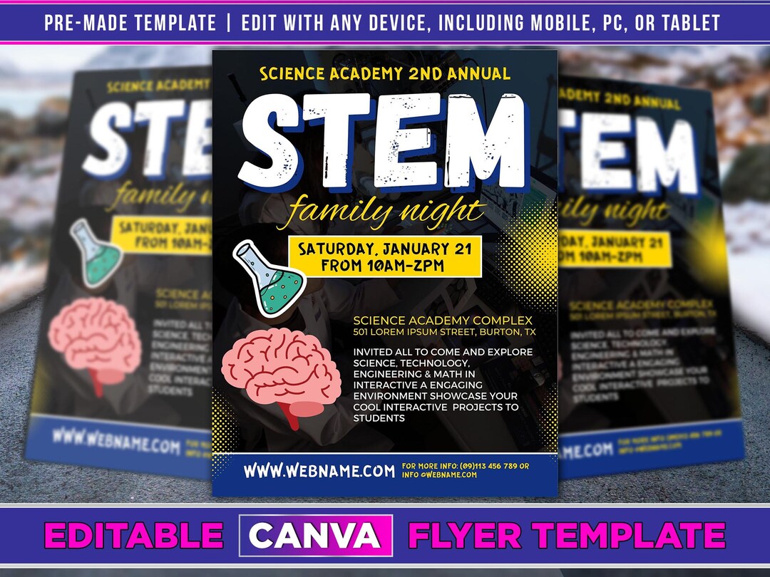 STEM Event Flyer Editable Canva Template US Letter Size. - Etsy