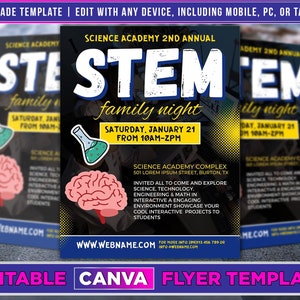 STEM Event Flyer Editable Canva Template US Letter Size. - Etsy