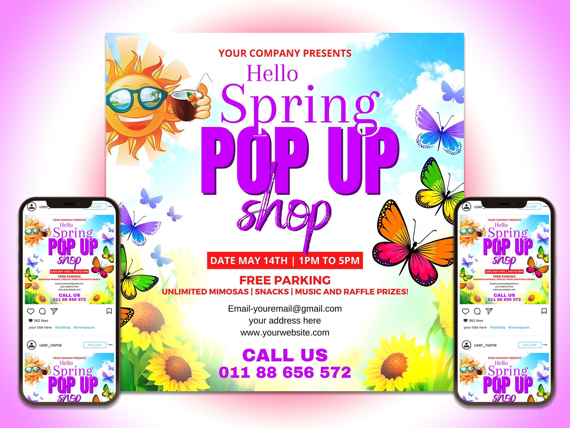 Pop up Shop Flyer Canva Template for DIY Social Media Marketing. - Etsy