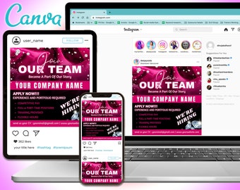 We Are Hiring Flyer Join Our Team Social Media Template, Editable in ...