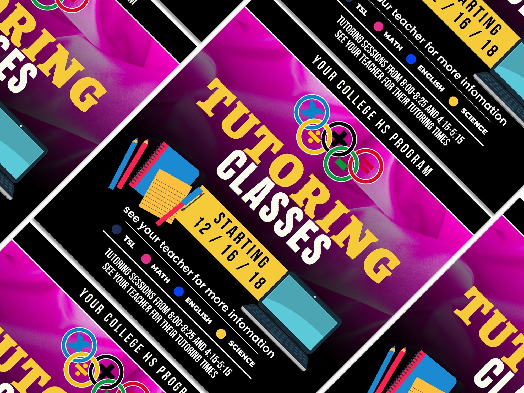 Summer Tutoring Flyer Canva Template for DIY Social Media Marketing. - Etsy