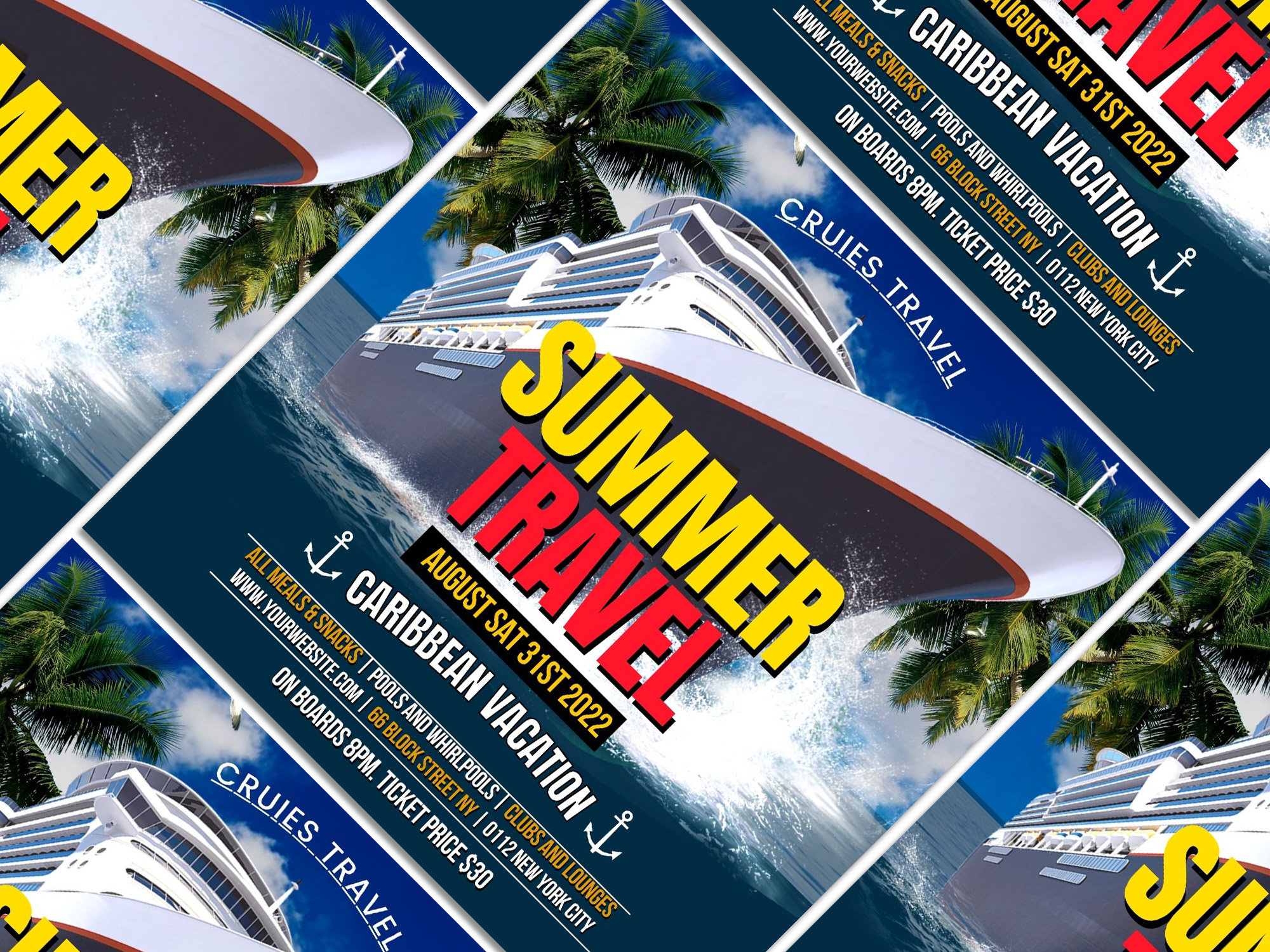 Cruise Ship Flyer Canva Template for DIY Social Media Marketing. - Etsy