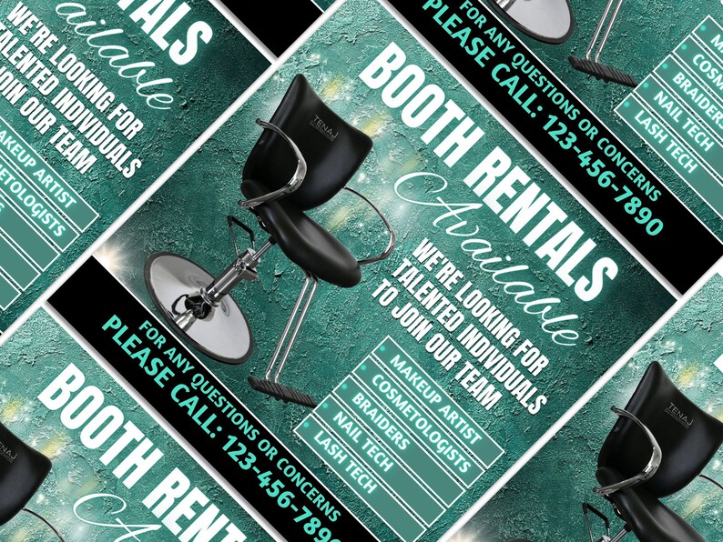 Booth Rental Flyer Canva Template for DIY Social Media Marketing. - Etsy