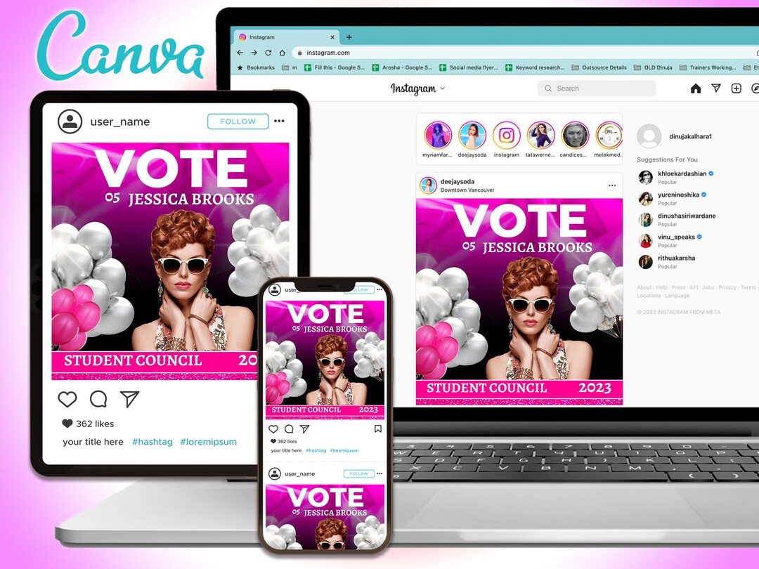 Election Campaign Flyer Canva Template for DIY Social Media Marketing ...