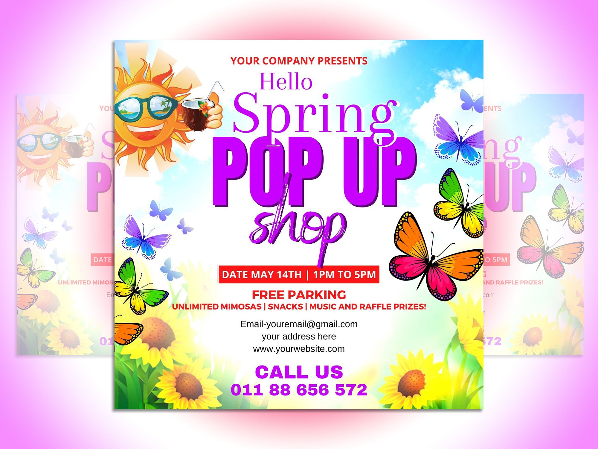 Pop up Shop Flyer Canva Template for DIY Social Media Marketing. - Etsy