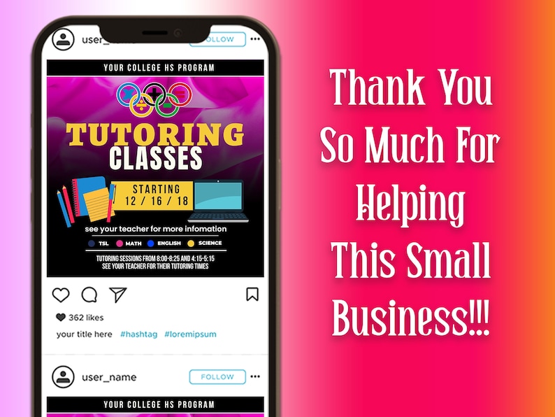 Summer Tutoring Flyer Canva Template for DIY Social Media Marketing. - Etsy