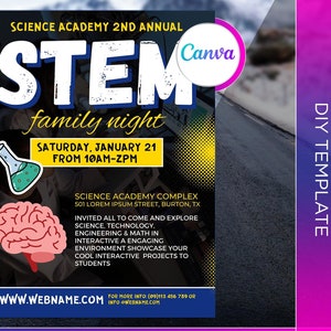 STEM Event Flyer Editable Canva Template US Letter Size. - Etsy