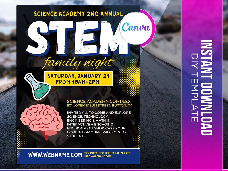 STEM Event Flyer Editable Canva Template US Letter Size. - Etsy