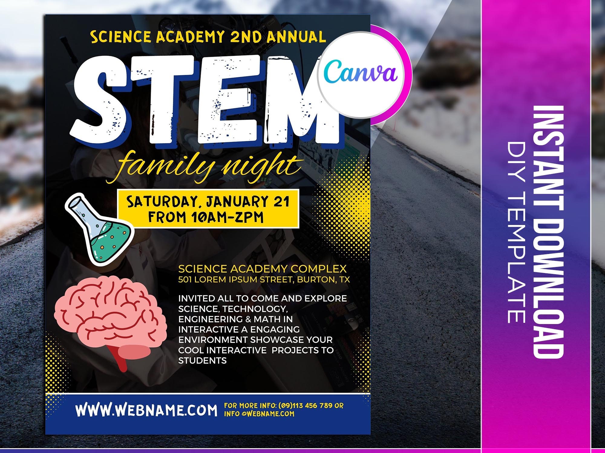 STEM Event Flyer Editable Canva Template US Letter Size. - Etsy
