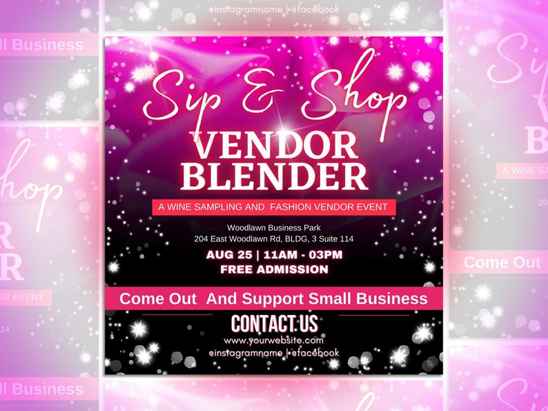 Vendors Flyer Canva Template for DIY Social Media Marketing. - Etsy