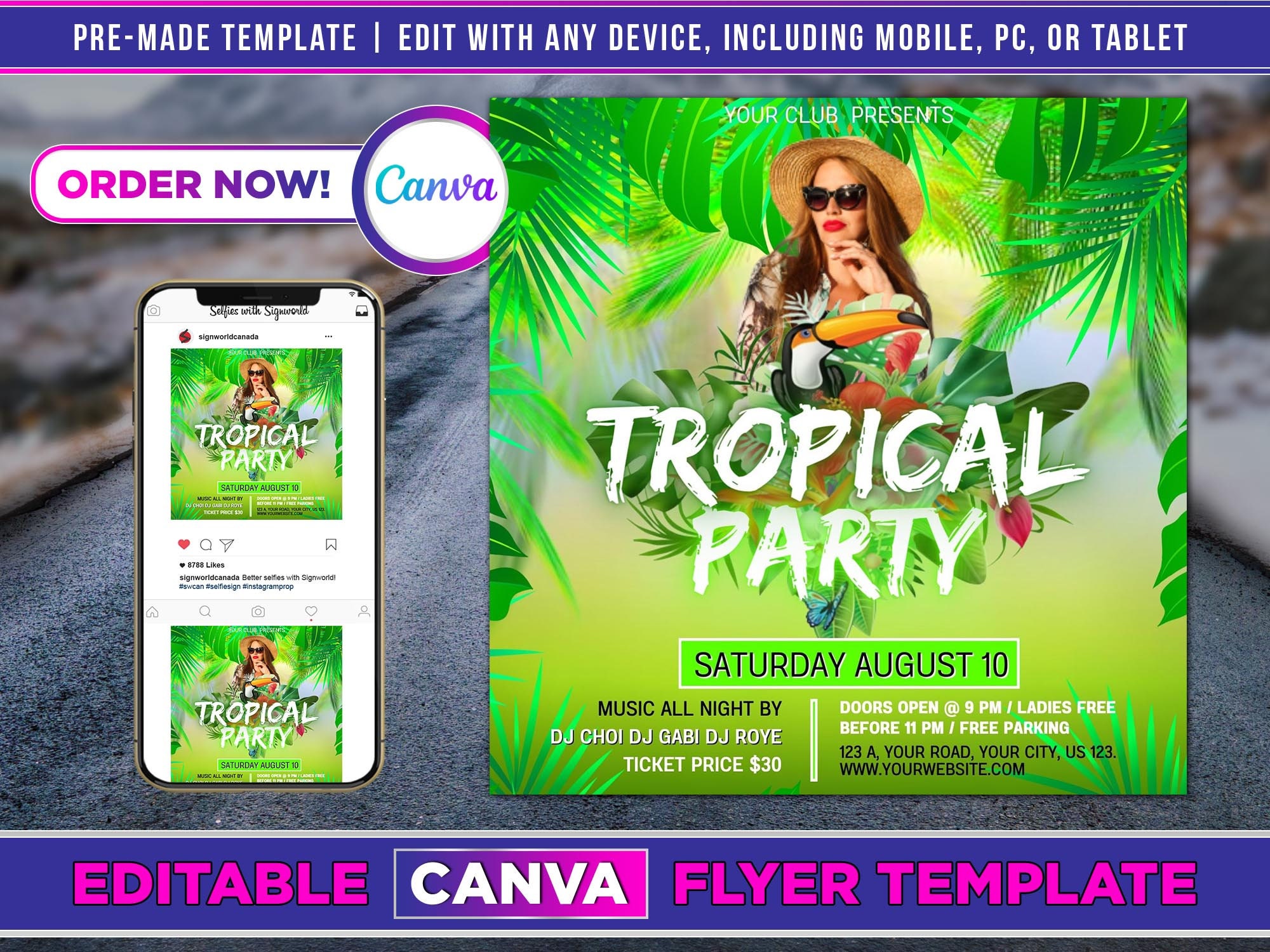 Tropical Club Flyer Background