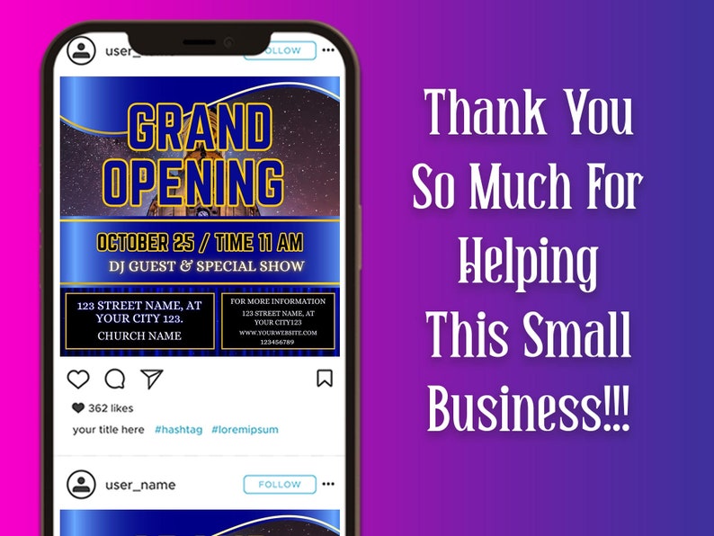 Church Grand Opening Flyer Canva Template for DIY Social Media ...